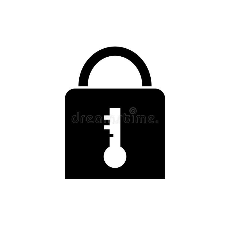 Lock Icon Silhouette. Keyhole Safety Shape. Security Padlock Vector ...