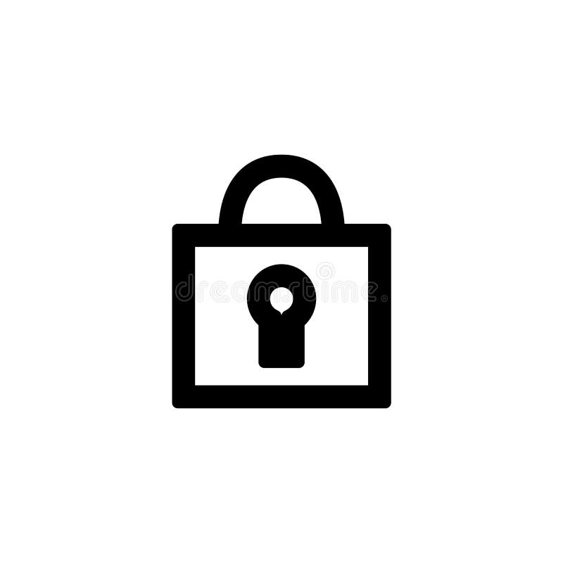 Lock Icon for Simple Flat Style Ui Design Stock Vector - Illustration ...