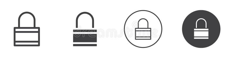Lock Icon Simple Outline Vector Logo Stock Vector - Illustration of ...
