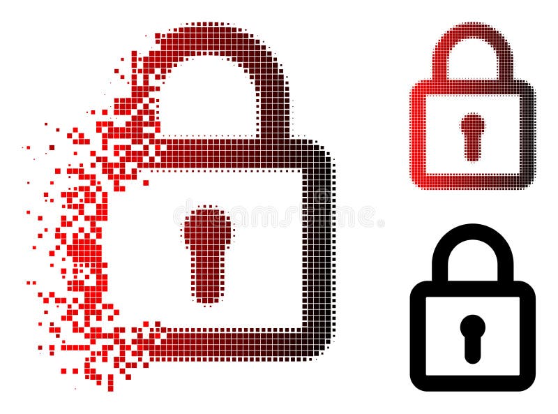 Sparkle Pixelated Halftone Lock Icon Stock Vector - Illustration of ...