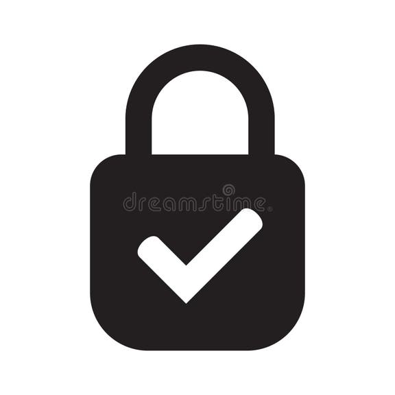 Lock Icon, Lock with Tick, Lock Check Mark, Security Icon. Stock Vector ...