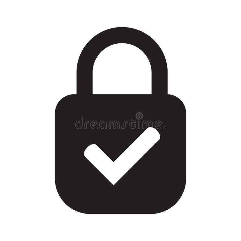 Lock Icon, Lock with Tick, Lock Check Mark, Security Icon. Stock Vector ...