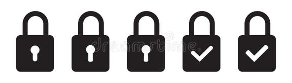 Lock Icon, Lock with Tick, Lock Check Mark, Security Icon. Stock Vector ...