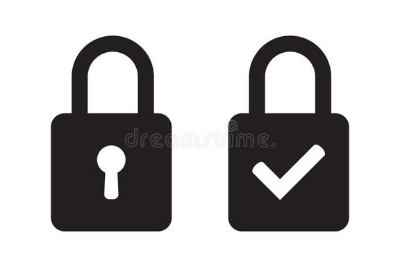 Lock Icon, Lock with Tick, Lock Check Mark, Security Icon. Stock Vector ...