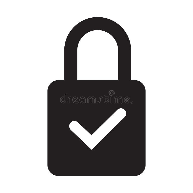 Lock Icon, Lock with Tick, Lock Check Mark, Security Icon. Stock Vector ...