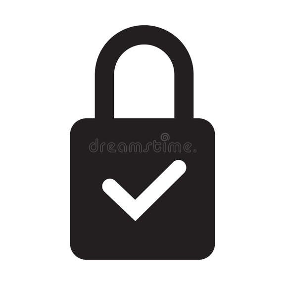 Lock Icon, Lock with Tick, Lock Check Mark, Security Icon. Stock Vector ...