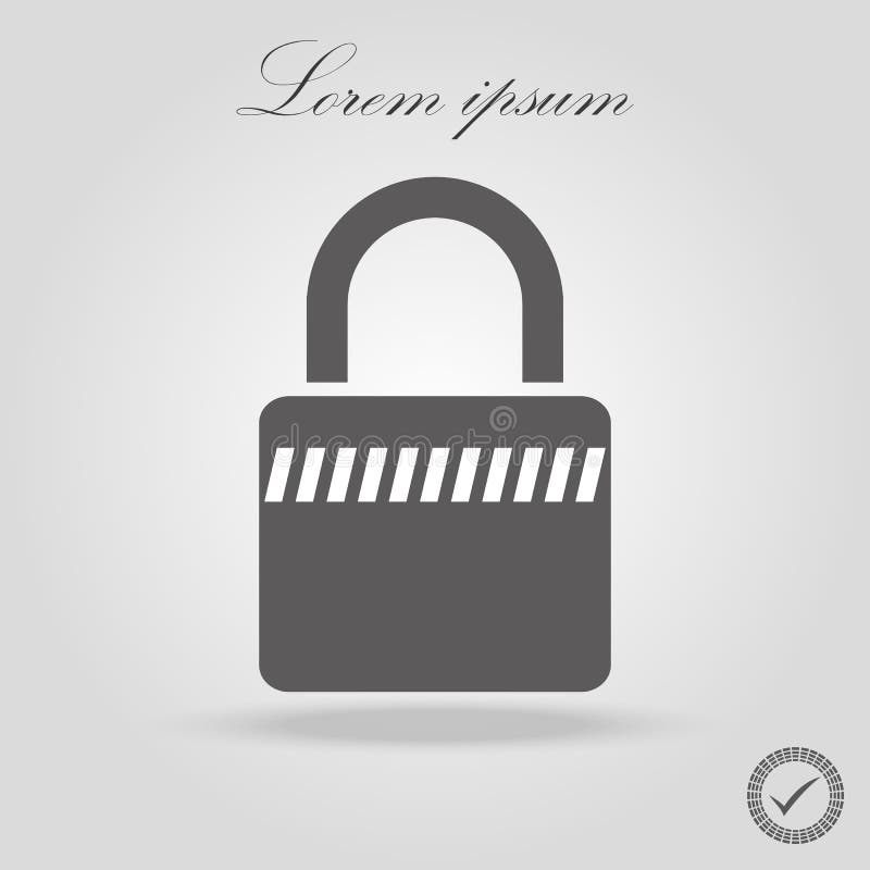 Lock Icon in Trendy Flat Style Isolated on Grey Background. Security ...