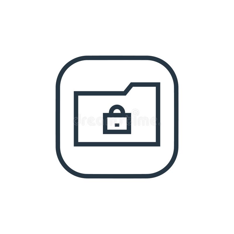 Lock Icon Vector from Files and Folders Concept. Thin Line Illustration ...