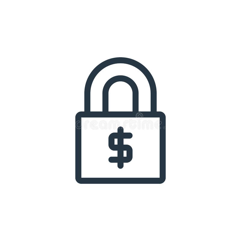 Lock Icon Vector from Finance Concept. Thin Line Illustration of Lock ...