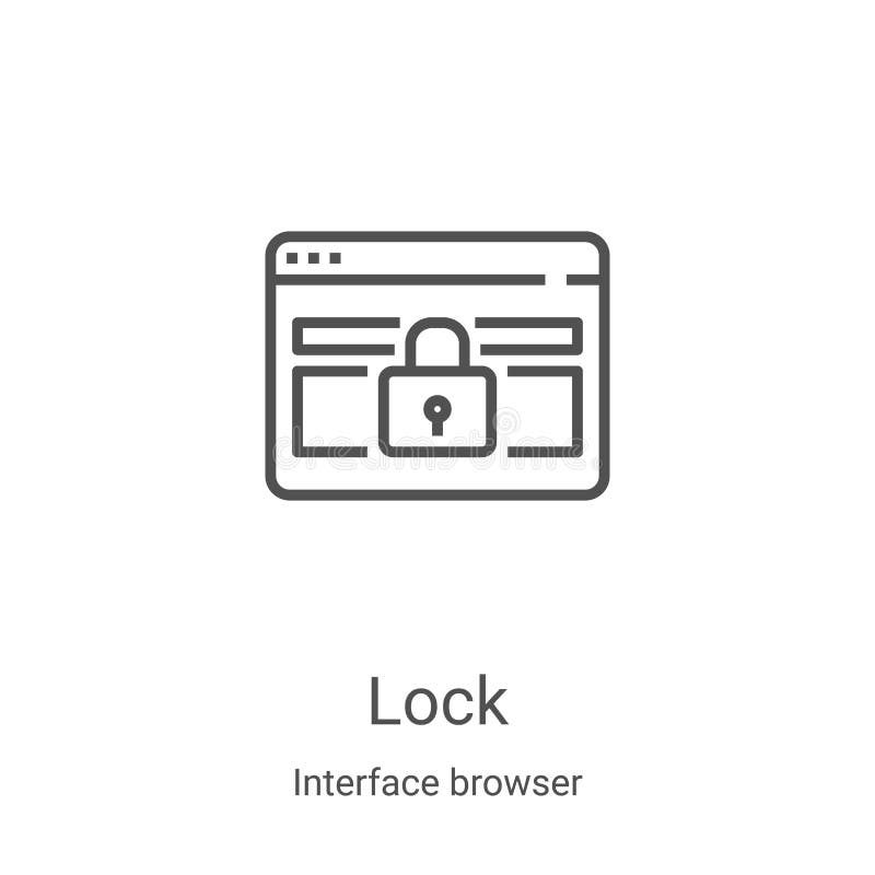 Lock Icon Vector from Interface Browser Collection. Thin Line Lock ...