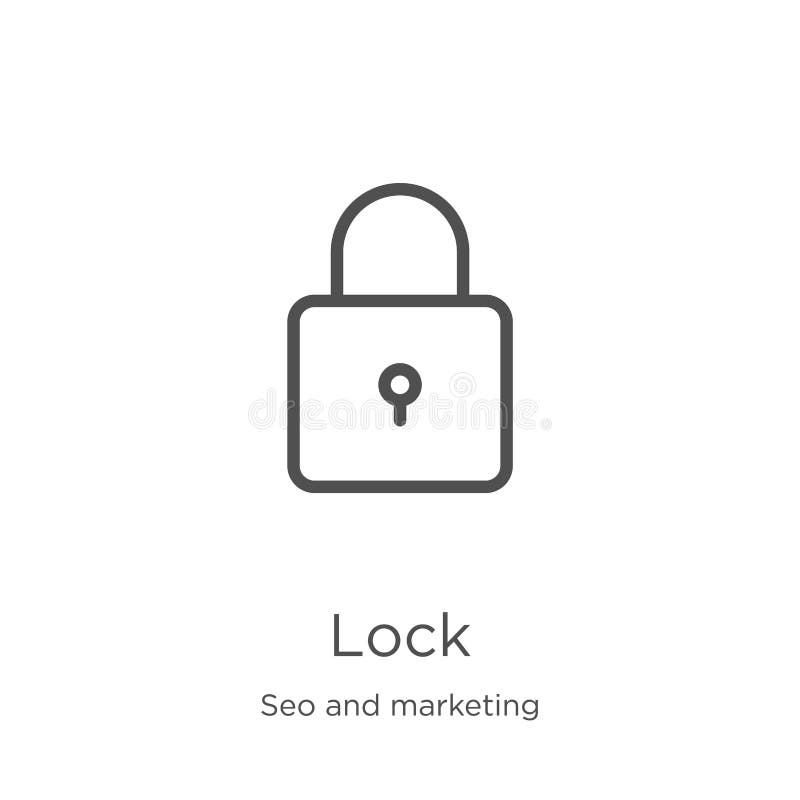 Lock Icon Vector from Seo and Marketing Collection. Thin Line Lock ...