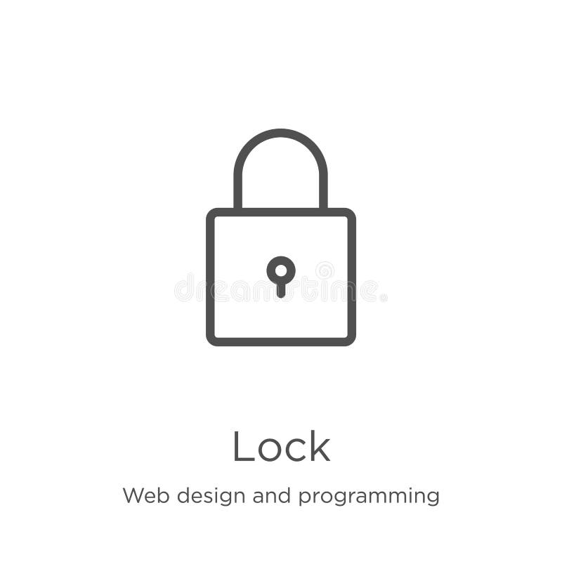 Lock Icon Vector from Help and Support Collection. Thin Line Lock ...