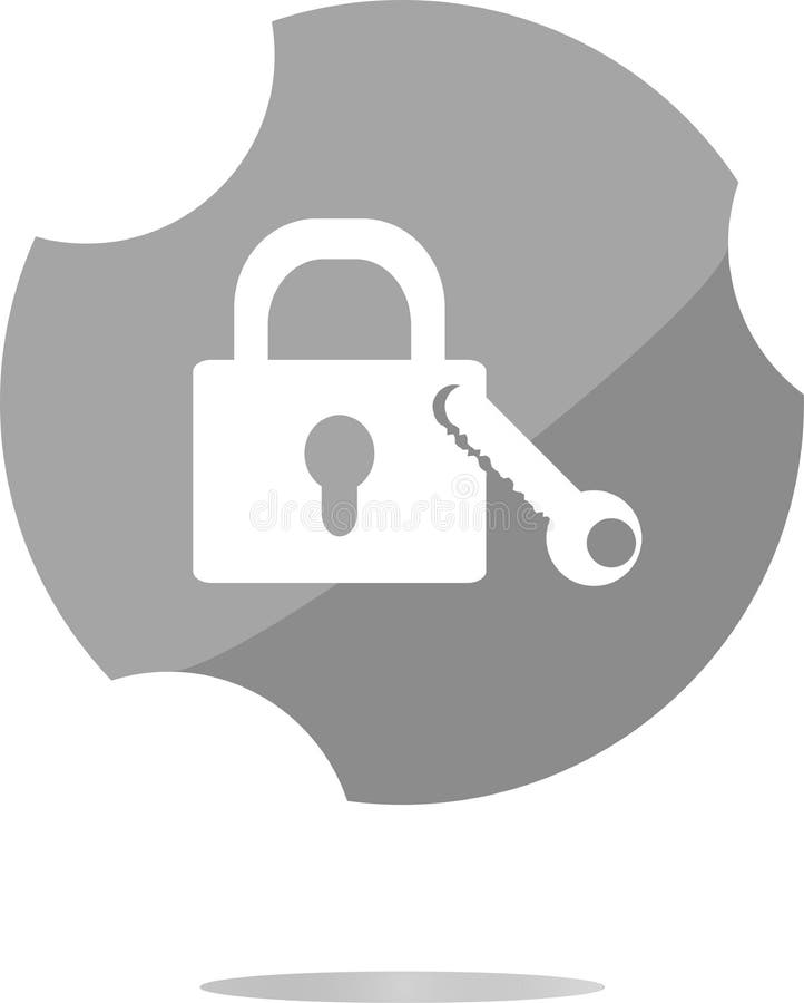 Lock Icon - Web App Button Isolated on White Stock Illustration ...