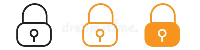 Lock Icon Set Security and Protection Illustrations for Safety and ...
