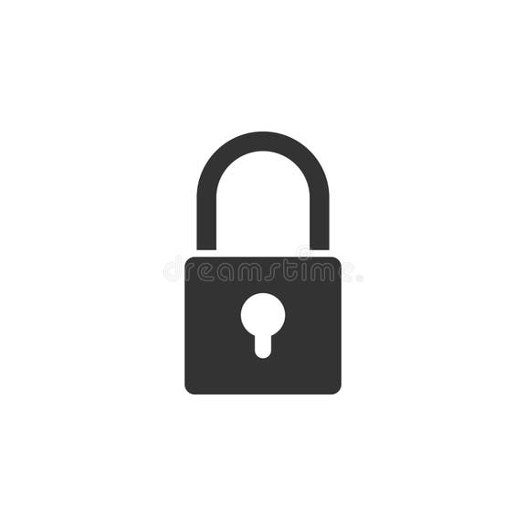 Lock Icon on White Background Stock Vector - Illustration of access ...