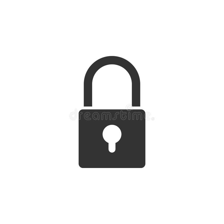 Lock Icon on White Background Stock Vector - Illustration of access ...