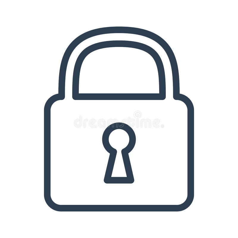 Lock Icon on White Background. Stock Illustration - Illustration of ...