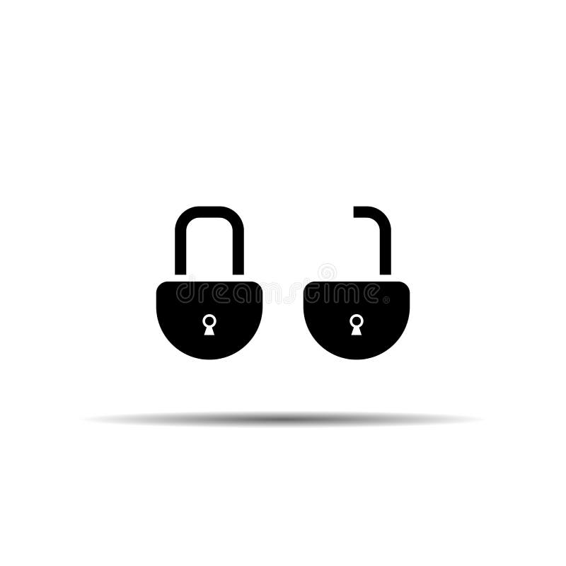 Lock Icon on White Background Vector Symbol EPS10 Stock Illustration ...