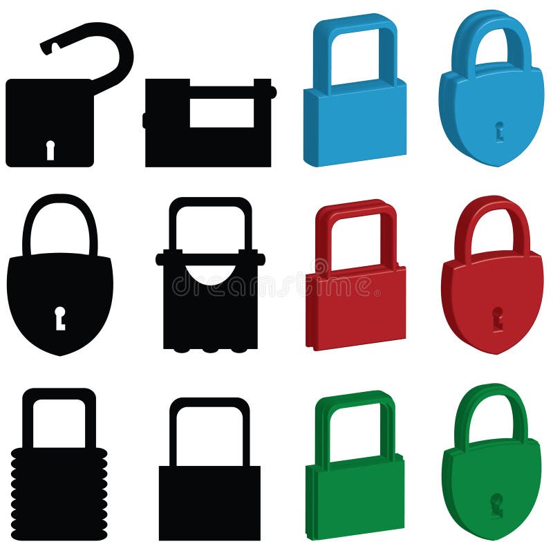 Lock icons stock vector. Illustration of error, office - 18166368