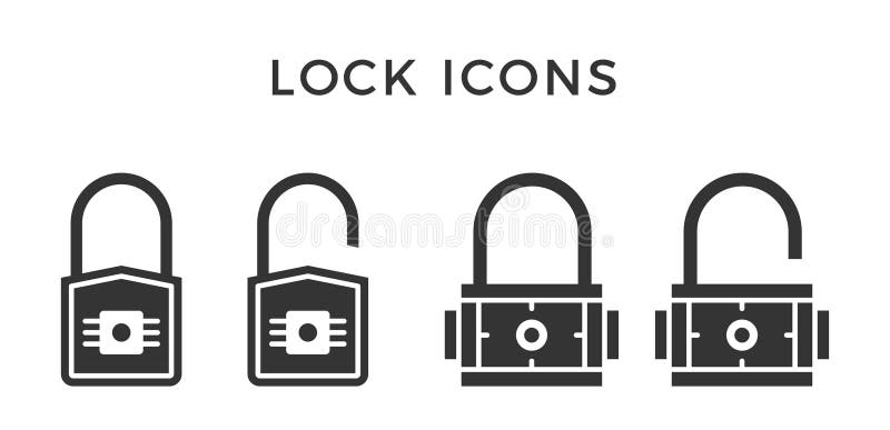 Lock Icons stock vector. Illustration of padlock, isolated - 282783970