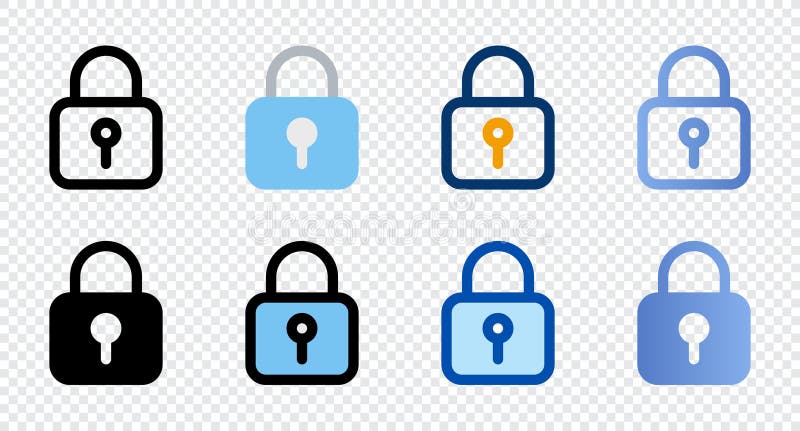 Lock Icons in Different Style. Lock Icons. Different Style Icons Set ...