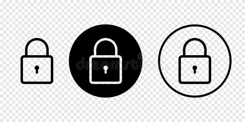 Lock Icons Isolated on Transparent Background Stock Illustration ...