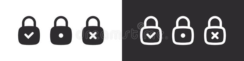 Lock Icons. Security Symbol Locks. Lock Icons with a Check Mark Stock ...