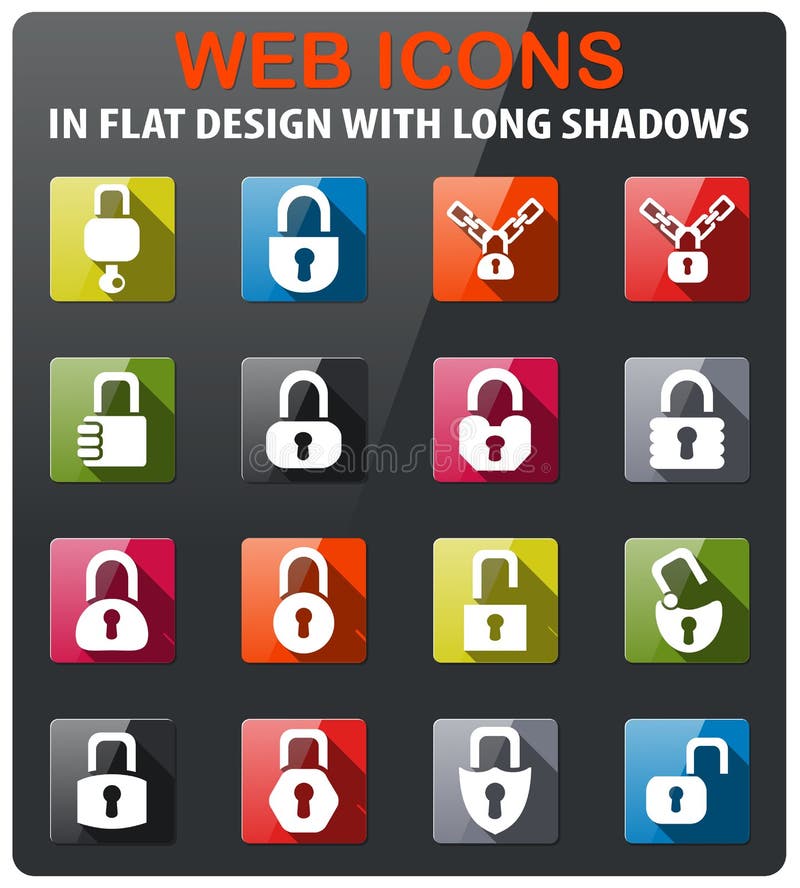 Lock icons set stock illustration. Illustration of open - 88348854