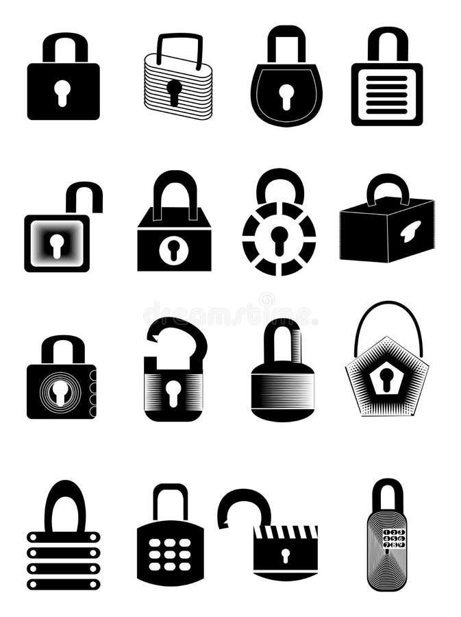 Set of lock icons stock vector. Illustration of prevention - 27159222