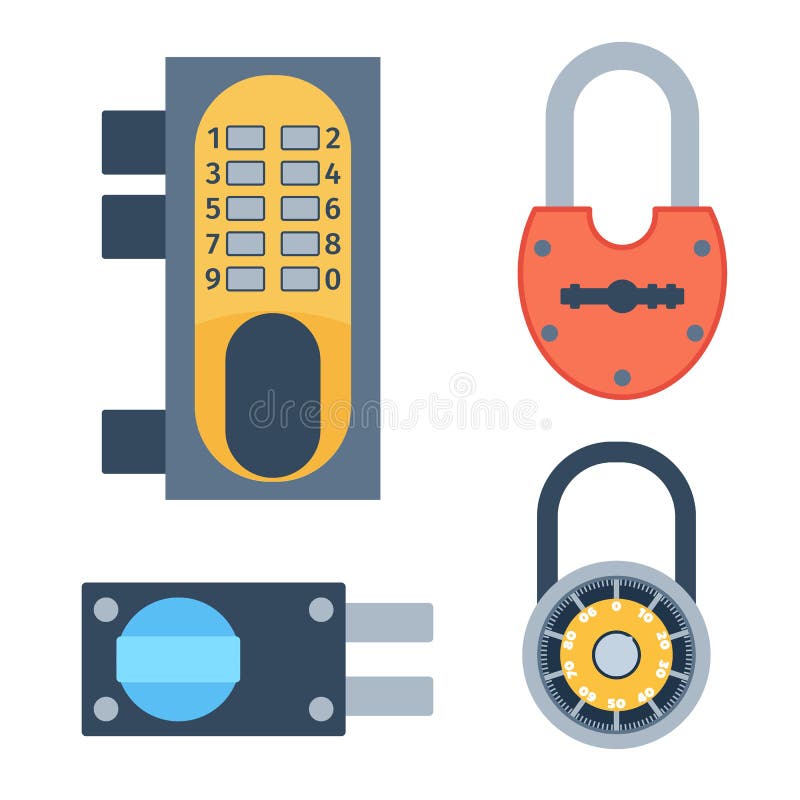 Lock icons set vector. stock vector. Illustration of close - 83301734