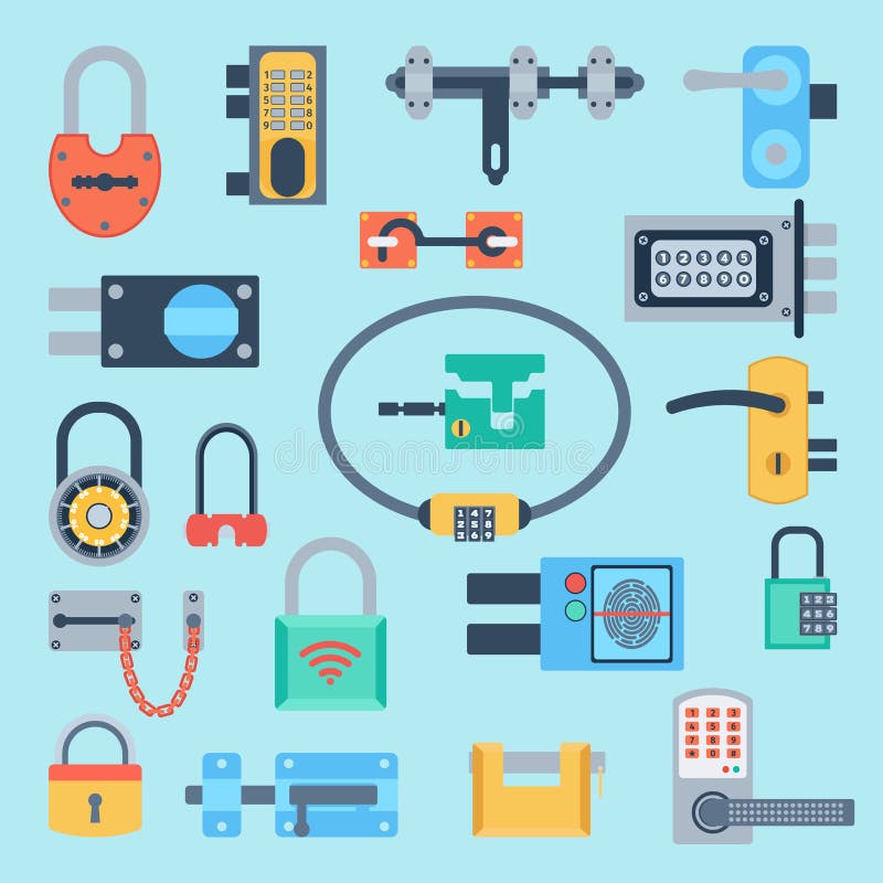 Lock icons set vector. stock vector. Illustration of lock - 89726018