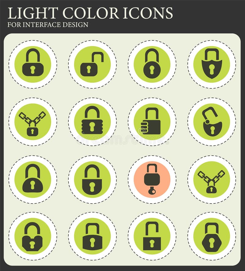 Lock icons set stock vector. Illustration of blocked - 154908526
