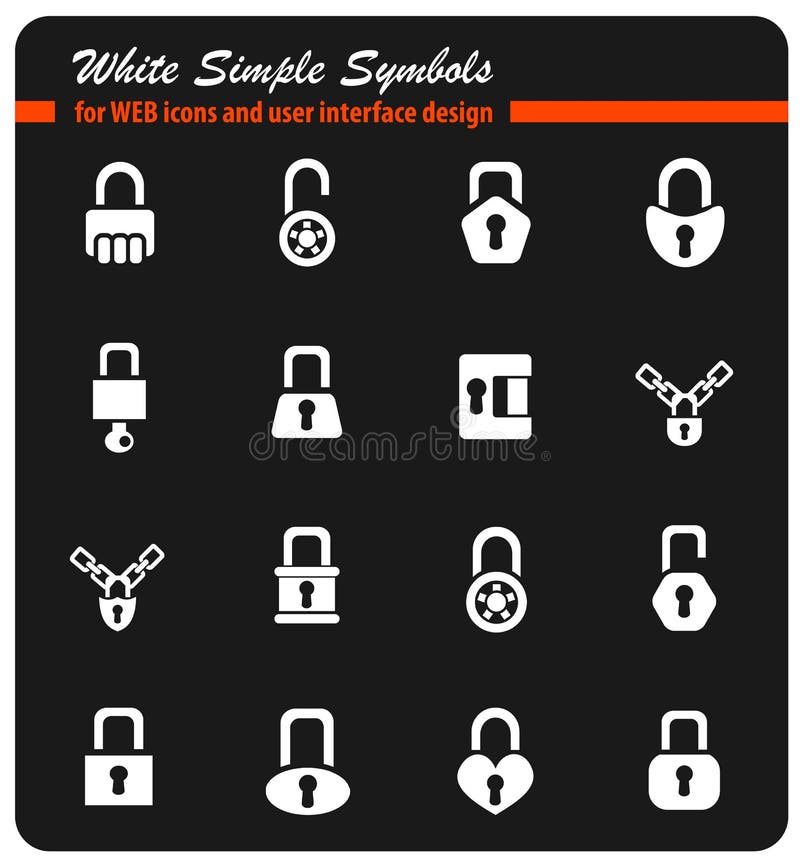 Lock icons set stock vector. Illustration of pictogram - 87997510