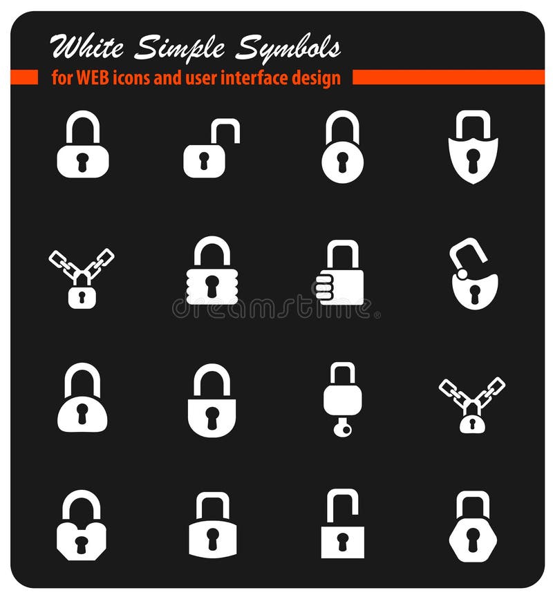 Lock icons set stock vector. Illustration of graphic - 88003143
