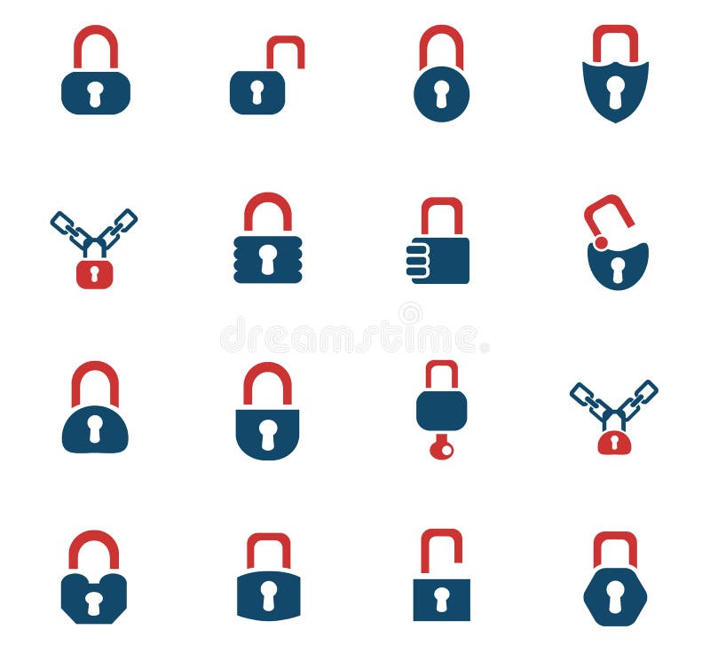 Lock icons set stock vector. Illustration of black, element - 88274386