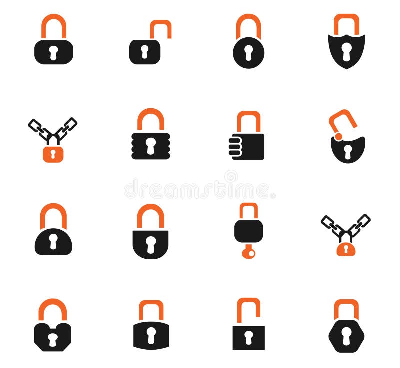 Lock icons set stock illustration. Illustration of graphic - 88287637