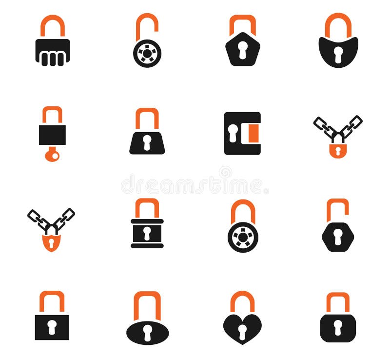 Lock icons set stock illustration. Illustration of prison - 88287661