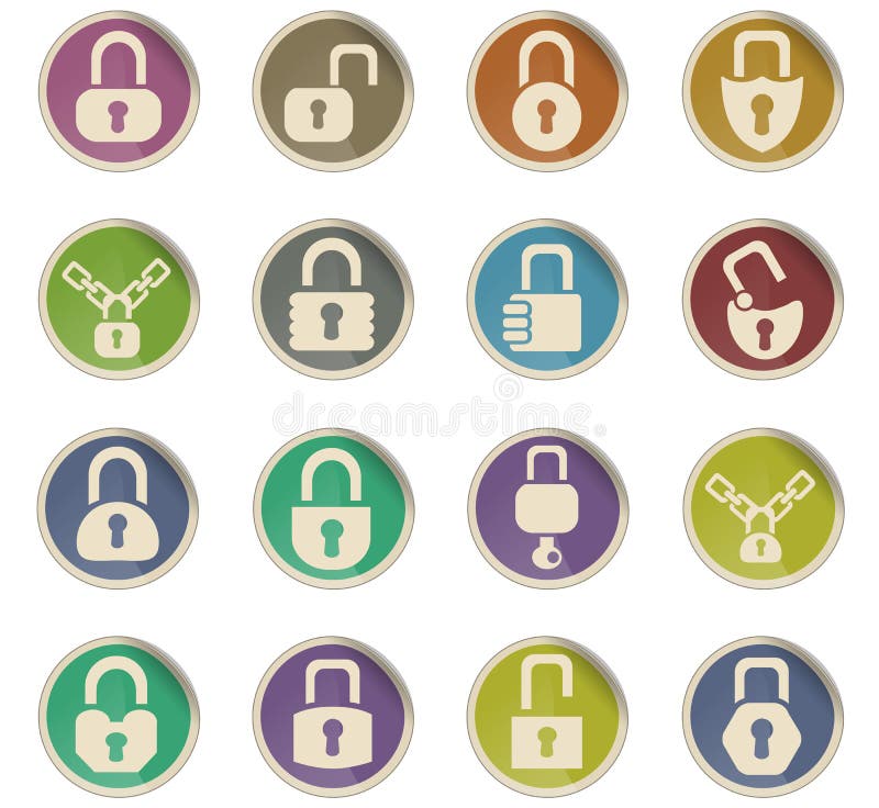 Lock icons set stock illustration. Illustration of open - 88694007