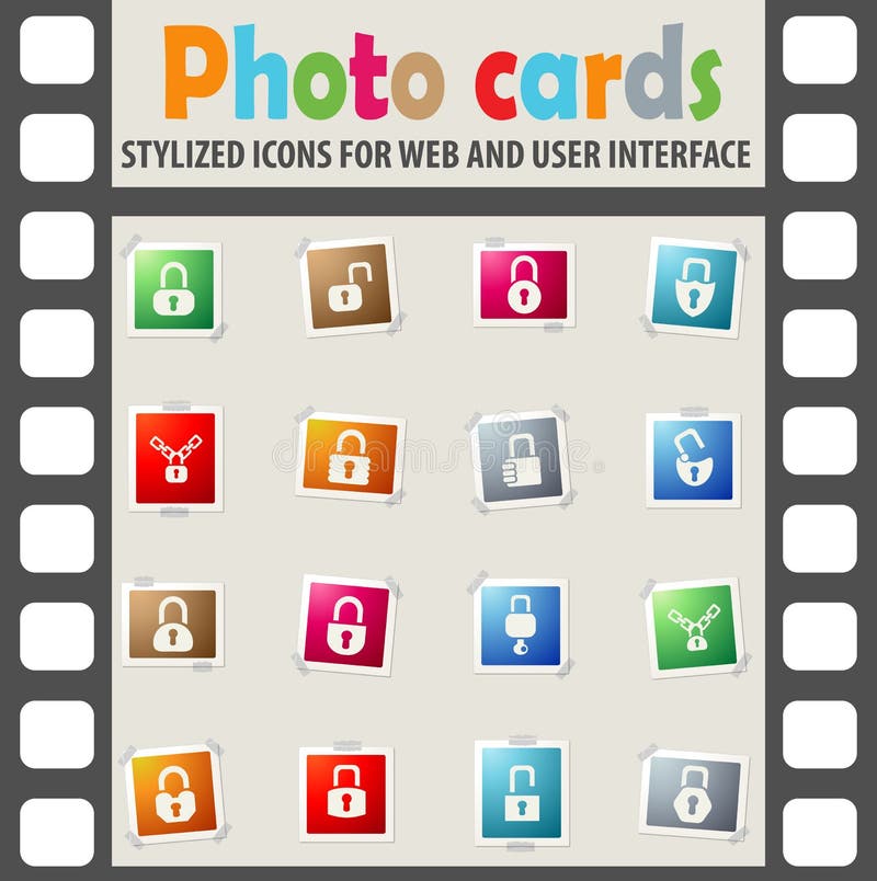 Lock icons set stock illustration. Illustration of element - 88710809