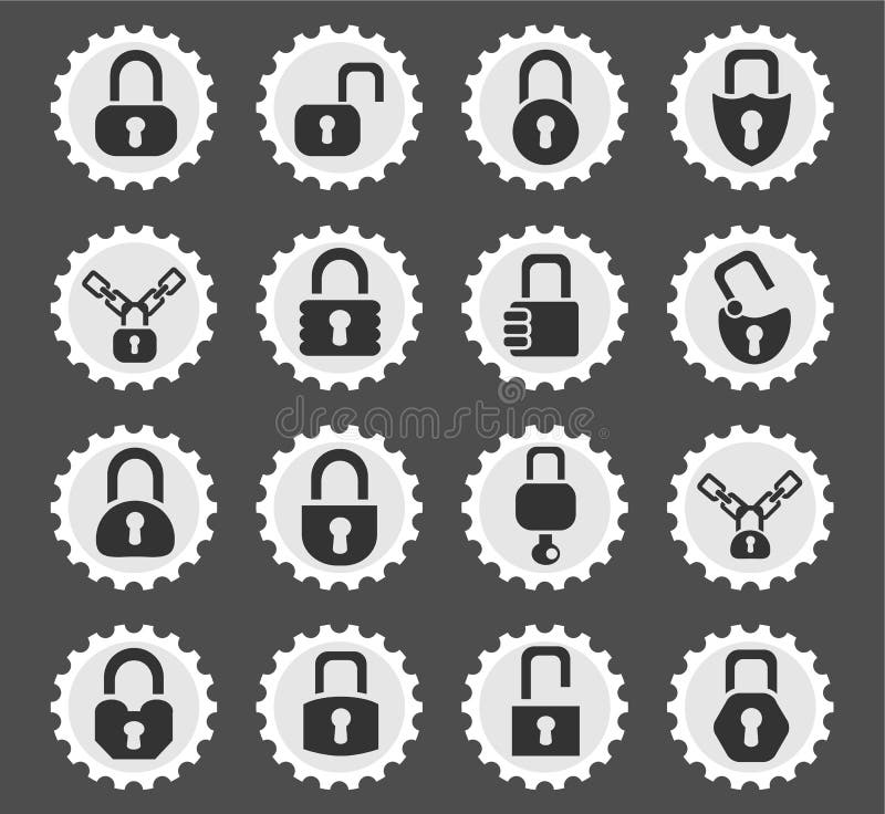 Lock icons set stock illustration. Illustration of release - 88755120