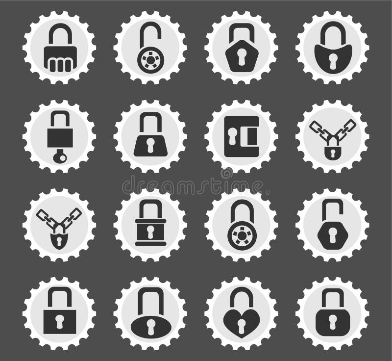 Lock icons set stock illustration. Illustration of access - 88755142