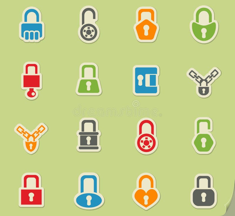 Lock icons set stock illustration. Illustration of applique - 88846035
