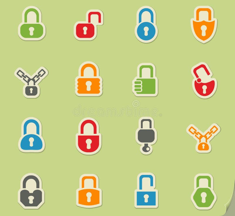 Lock icons set stock illustration. Illustration of labels - 88846124