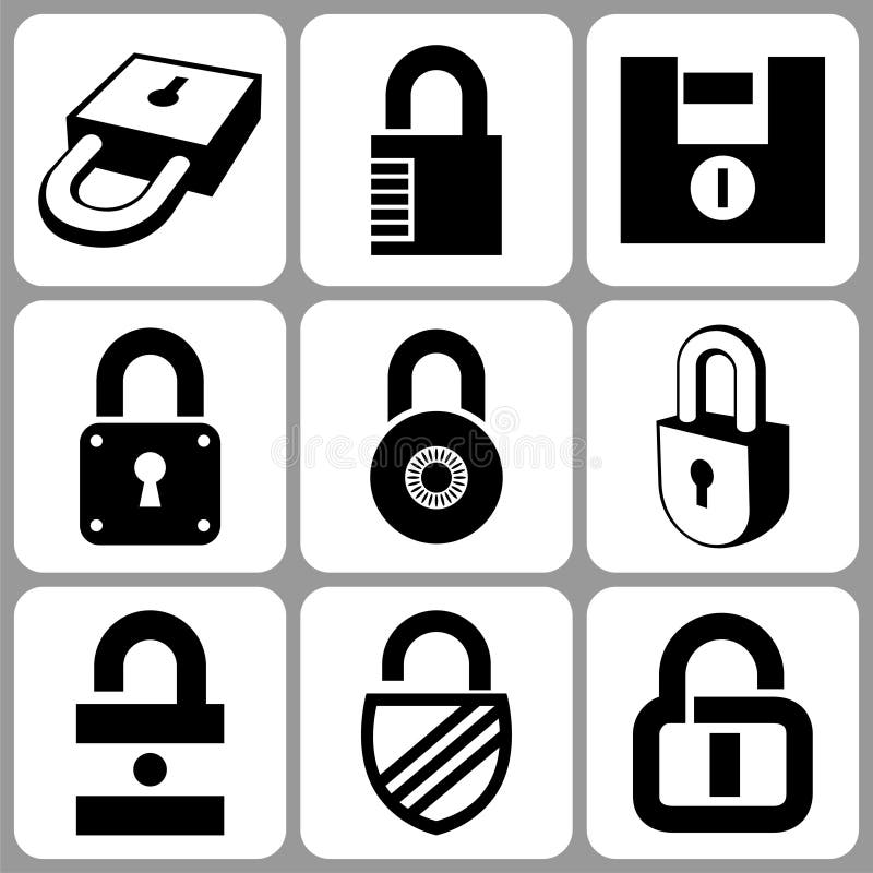 Set of lock icons stock vector. Illustration of prevention - 27159222