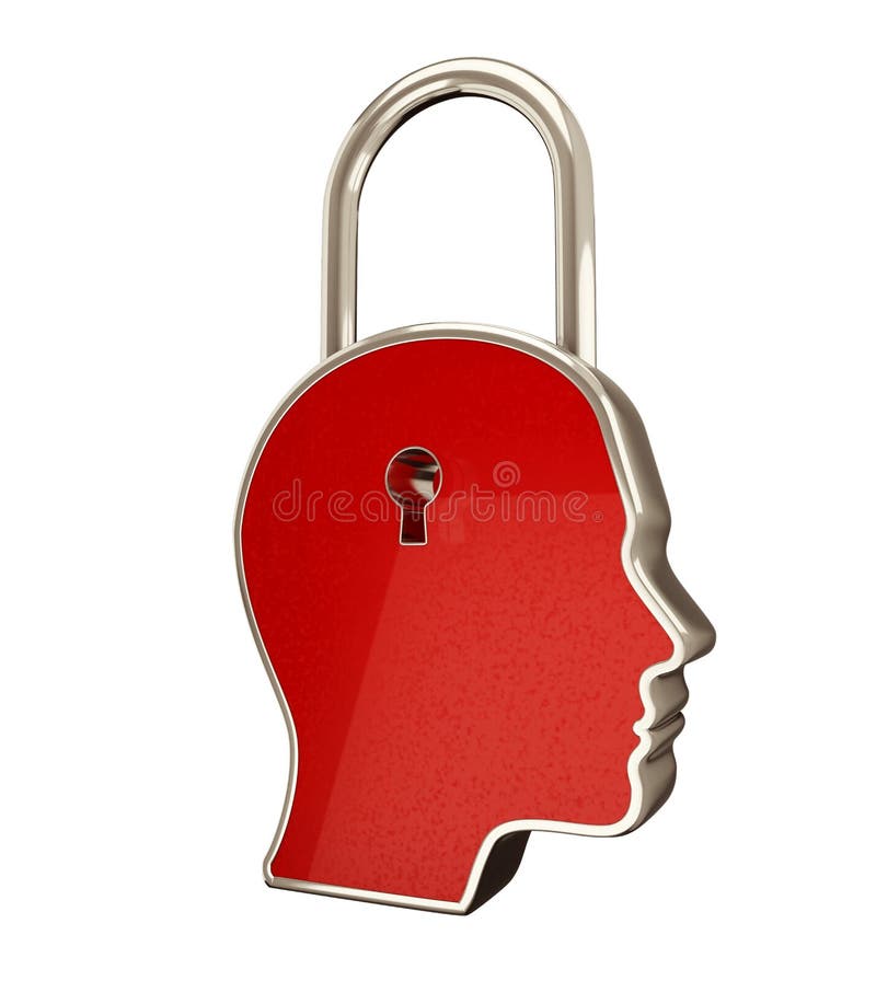 Golden Key and Keyhole on Head Stock Illustration - Illustration of ...