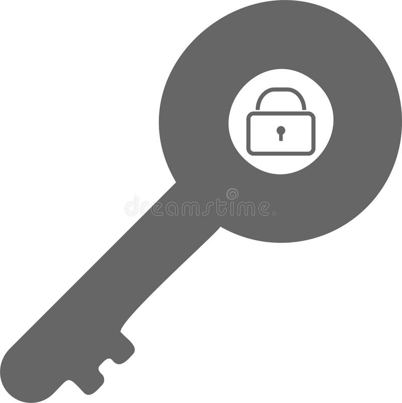 Lock Inside Key Icon stock illustration. Illustration of inside - 183172740