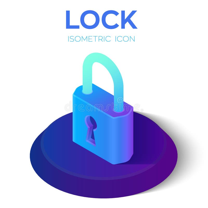 Lock Isometric Icon. 3D Isometric Lock Sign. Created for Mobile, Web ...