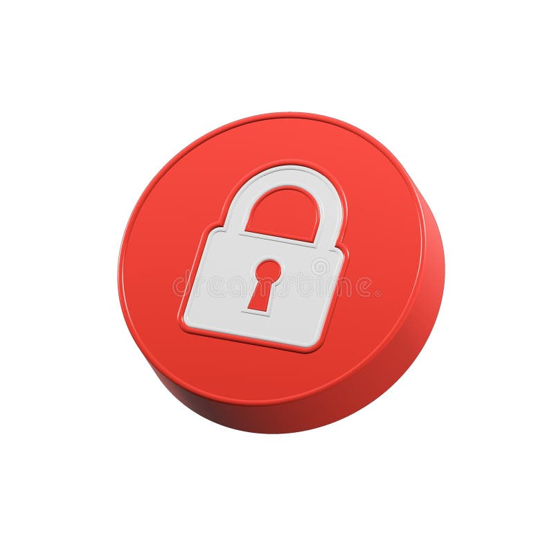 Lock Isometric Icon Isolated on White Background. Stock Illustration ...