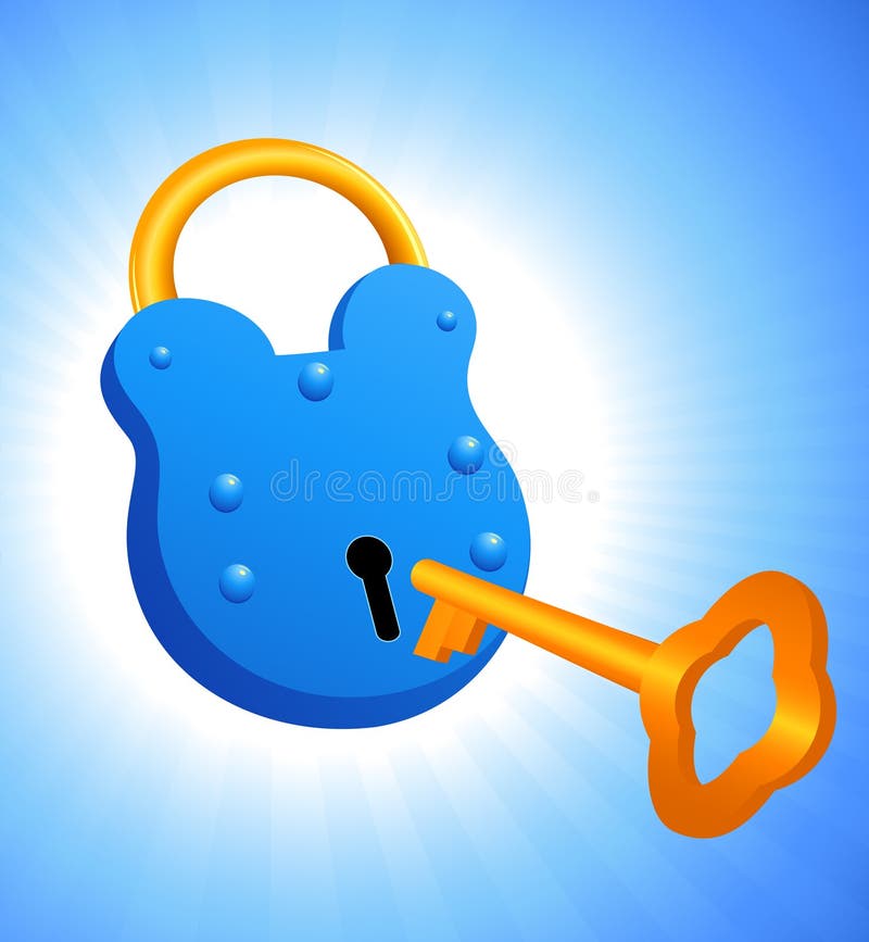 Lock and key stock vector. Illustration of closed, open - 10071498