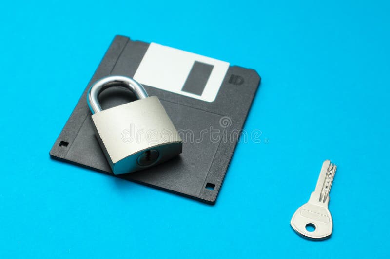 The Lock with Key is on the Black Retro 3.5" Floppy Diskette. Cyber ...